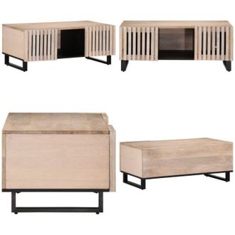 vidaXL Couchtisch Wei&szlig; 100x55x40 cm Massivholz Mango - Holz Couchtisch - Mangoholz Couchtisch - Wei&szlig;er Couchtisch - Wohnzimmertisch - Beistelltisch - Home &