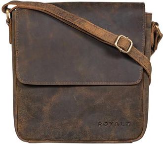Royalz Illinois Vintage Sac à Bandoulière Homme Petit Sac a Main en Cuir Sacoche Vintage, Couleur:Nevada Marron