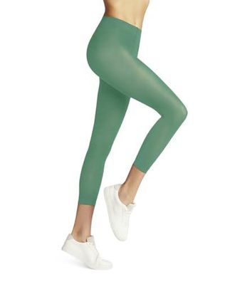 Falke Pure Matt 50 DEN Capri W Le Semi-Opaques Unis 1 Paire, Leggings Femme, Turquoise Ocean Green 7506, L