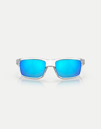 Oakley Gibston - Lunettes de soleil rectangulaires à verres bleus effet miroir - Transparent poli
