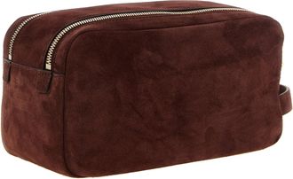 Brunello Cucinelli Suede Toiletry Bag - Burgundy