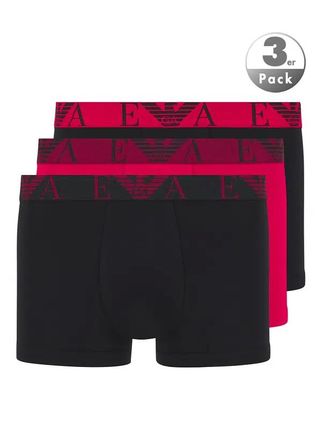 Emporio Armani Herren Trunks rot,schwarz Baumwolle & Mix unifarben