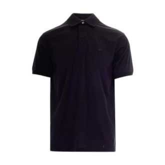 Emporio Armani Polo en jersey de coton - Homme - Tops - Noir - Taille: 2XL