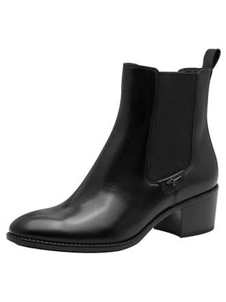 Tamaris Bottines Chelsea 1-25325-45 pour femme, noir (cuir noir), pointure 40, Cuir noir noir, 40 EU