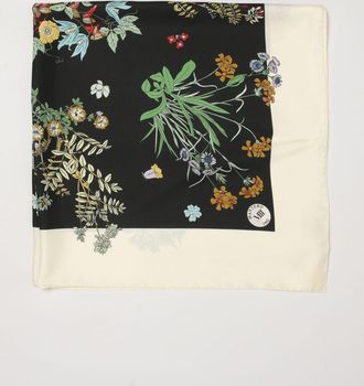 Mantero 1902 Quadratischer Seidentwill-Foulard mit mehrfarbigem Blumendruck