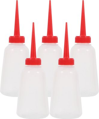 Soimiss 5 St&uuml;ck Pack N&auml;hmaschinen&ouml;lspender 250 ml Kunststoff mit Langem Ausgie&szlig;er Rot &Ouml;lerflasche f&uuml;r N&auml;hmaschinen Stickmaschinen und Elektrowerkzeuge