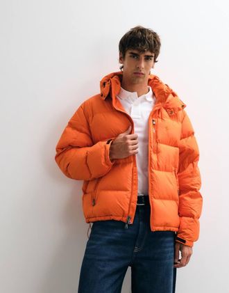 Polo Ralph Lauren Gorham doudoune &agrave; capuche coupe d&eacute;contract&eacute;e orange