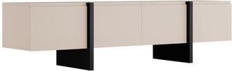 Vente-Unique Vente-unique - Meuble tv avec 4 portes en mdf - Beige et Noir - luvonia