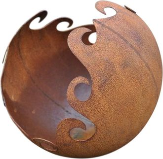 Gerry ecosoul Gartendeko Rost Rostkugel zum Bepflanzen Gartenkugel Kugel Feuerkugel Kerzenhalter Schale Terrasse Balkon Hauseingang