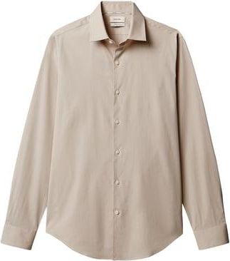 Calvin Klein Chemise droite en lin m&eacute;lang&eacute;