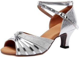 Generic Chaussures De Danse Latine Femme Bout Ouvert Latine Tango Valse Fête Sociale Salsa Bachata Ballroom Sandales De Danse Pour Femmes Petit Talon Paillett