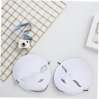 Valiclud 4stücke Weiße Leere Fuchsmaske Zum Bemalen DIY-Gesichtsmaske Aus PVC Für Halloween-Partys Cosplay Und Maskeraden Leicht Und Atmungsaktiv Ergonomisches