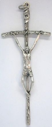 Generico 10.494.30 Pastoralkreuz Papst Johannes Paulus II verzinkt Silber Papst mit Ring 13 cm