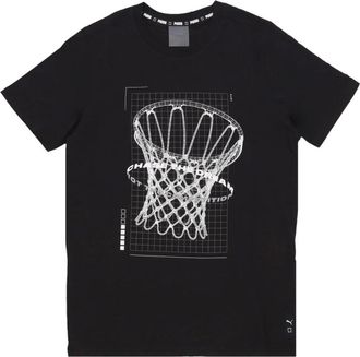 Puma Puma, Homme, Tops, Noir, Taille: XL T-shirt noir à manches courtes et col rond