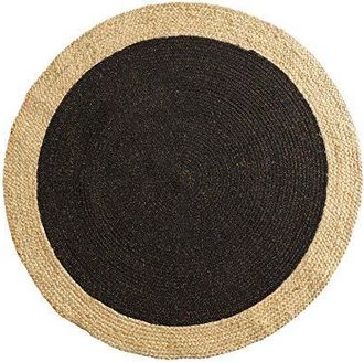 Douceur d'Int&eacute;rieur Runder Teppich, Schwarz/Gold, 120 cm