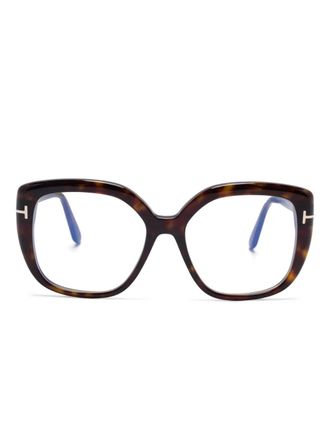 Tom Ford Eyewear lunettes de vue à monture papillon - Marron