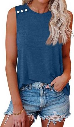 Generic Debardeur Femme Chic et &eacute;l&eacute;gant Chemisier sans Manche Mousseline D&eacute;bardeur Blanc Crop Top Ete Haut Chic et Elegant Fluide Ample Caraco Vetement Femme 