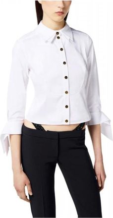 Elisabetta Franchi Femme, Blouses et Chemises, Blanc, Taille: 40 FR Ca-135-57E2-V500