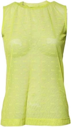 Dolce & Gabbana Femme, Tops, Vert, Taille: 36 FR Blouse en nylon avec un design &eacute;l&eacute;gant