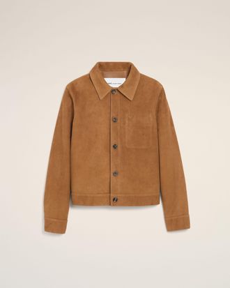 Ami Veste Marron Boutonn&eacute;e Ami De Coeur en Cuir De Ch&egrave;vre Caramel - XXL - Homme