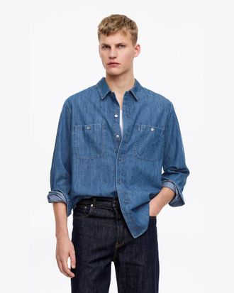 Arket Lockeres Jeanshemd -Blau