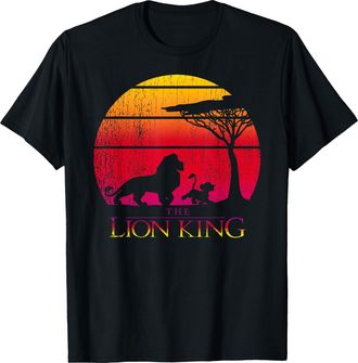 Disney Logo K&ouml;nig der L&ouml;wen im Vintage-Stil mit Sonnenuntergang T-Shirt