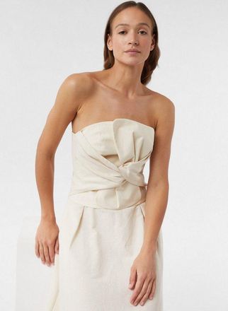 Comma Blusentop Bluse Festives Corsagen-Top mit Smok-Detail, comma x F&uuml;sun Lindner