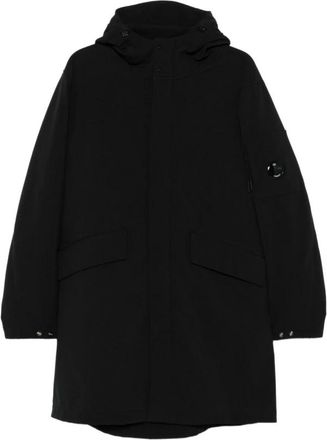 C.P. Company C.p. Company, Homme, Manteaux, Noir, Taille: S Gabardine &agrave; Capuche
