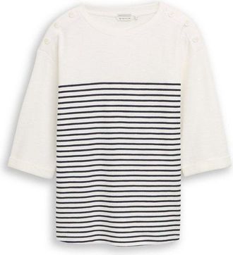 Tom Tailor 3/4-Arm-Shirt T-Shirt Plus Size - Langarmshirt mit Streifenmuster