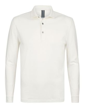 Profuomo Langarm-Poloshirt aus Baumwolljersey in