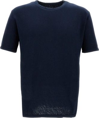 Original Vintage Homme, Tops, Bleu, Taille: L Maglietta girocollo a maniche corte