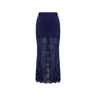 Paco Rabanne Midi-Rock mit Spitzeneins&auml;tzen - - Skirts - Damen - Blau - L