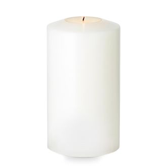 Edzard Dauerkerze Cornelius Doppel Pine, wei&szlig;, Durchmesser 8 cm, Teelichthalter, hitzebest&auml;ndig bis 90&deg; (H&ouml;he 15 cm)