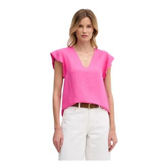 Lola Casademunt R&uuml;schen-Bluse mit V-Ausschnitt - - Blouses & Shirts - Damen - Rosa - XS