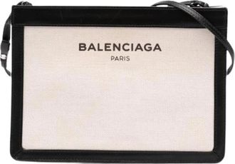 Balenciaga Pre-owned Pochette Marine - Femme - Pre-owned - Beige - Taille: ONE Size