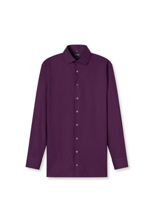 Olymp Herren Oberhemd Langarm 123024,Twill,Modern Fit 26,Global Kent,aubergine 98,43