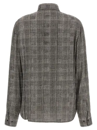 Ermanno Scervino Rhinestone-Embellished Prince of Wales Blouse - Gray