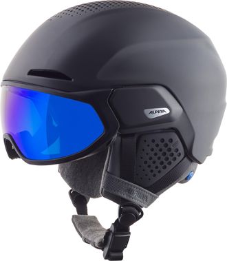 Alpina Alto Q-LITE - sicherer, sto&szlig;absorbierender & individuell anpassbarer Skihelm f&uuml;r Erwachsene, mit kontrastverst&auml;rkendem Visier - Charcoal-Rose matt - S