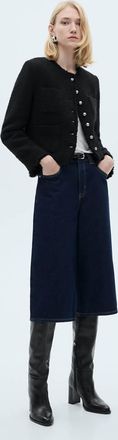 Mango Veste tweed boutons bijoux noir - Femme - XXS - MANGO