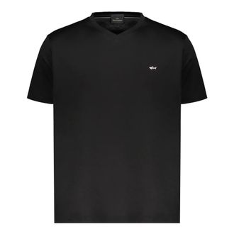 Paul & Shark Homme, Tops, Noir, Taille: 2XL T-shirt en coton avec logo brod&eacute;
