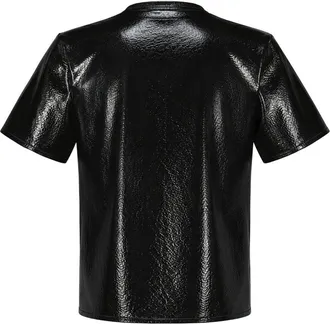 Courr&egrave;ges Womens Ss T-Shirt - Courreges Vinyl Black Other Concept-Store Ready-To-Wear