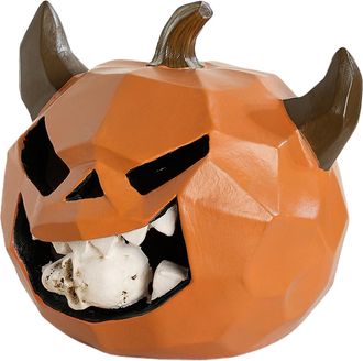 Generic Halloween-Figur - Mittelstück aus Kunstharz, kleine gruselige Dekoration mit Schädel, Dekoration für Haus, Urlaub, Fenster, Außen, Garten, Hinterhof