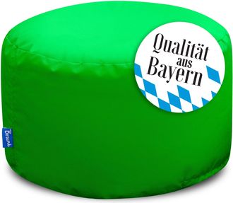 Bruni Pouf Sitzhocker L in Grün - runder Sitzpouf, Indoor und Outdoor als Fußhocker, Yoga-Sitzkissen, Meditationskissen geeignet, in Deutschland gefertigt