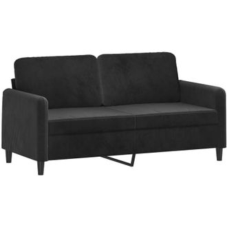 vidaXL 2-Sitzer-Sofa Schwarz 140 cm Samt - Vidaxl