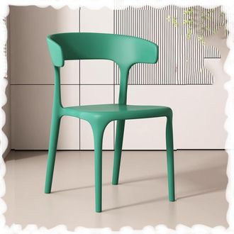 Generic Stapelbare Esszimmerst&uuml;hle mit R&uuml;ckenlehne - Tragbare Barhocker aus Kunststoff f&uuml;r K&uuml;che, Wohnzimmer, Terrasse und Restaurant - Platzsparendes Design 