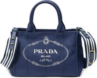 Prada Crossbody Bags - Small Canapa Tote - Gr. unisize - in Blau - f&uuml;r Damen