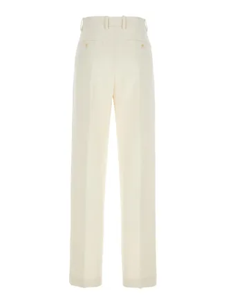 Theory Womens White Pants With Belt Loops Tech Fabric Trousers