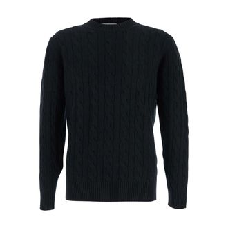 KANGRA Homme, Pulls, Noir, Taille: 2XL Pull à Col Rond Tressé Noir
