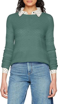 Only Damen D&uuml;nner Strick Pullover | Langarm Rundhals Knitted Sweater | Basic Stretch Jumper ONLCAVIAR, Farben:Gr&uuml;n, Gr&ouml;&szlig;e:XS