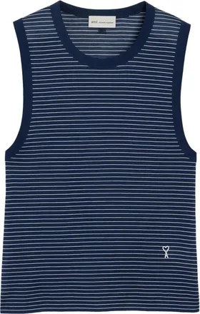 Ami Homme, Tops, Bleu, Taille: XS Hauts sans manches